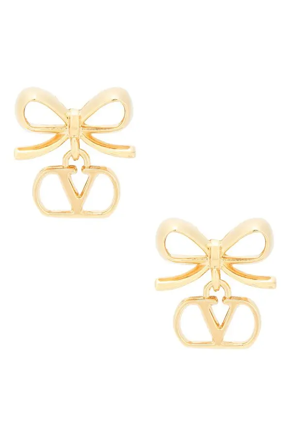 Valentino Garavani Vlogo Signature Dangle Earrings - Oro