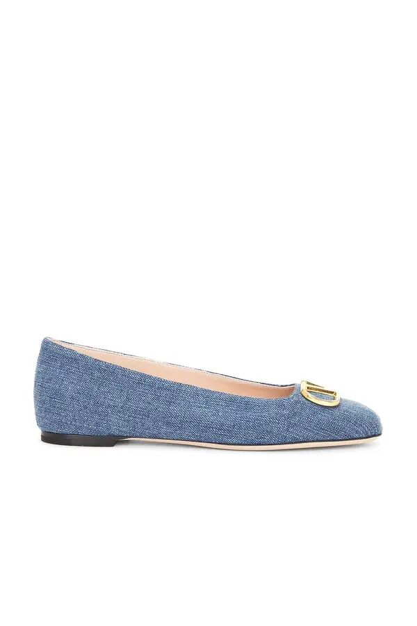 Valentino Garavani Vlogo Signature Ballet Flat - Denim