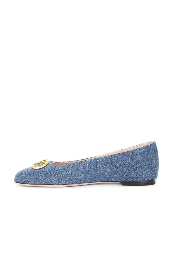 Valentino Garavani Vlogo Signature Ballet Flat - Denim
