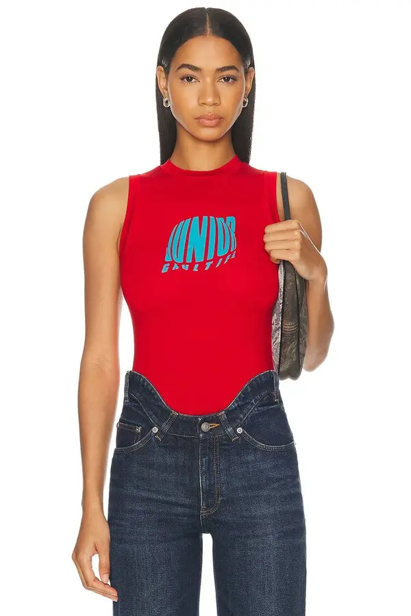 JEAN PAUL GAULTIER Printed Tank Top - Red