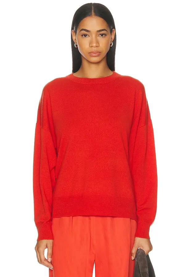 Jenni Kayne Cashmere Marina Crewneck Sweater - Tomato