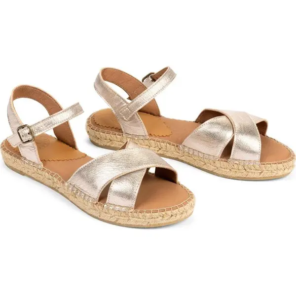 Penelope Chilvers Campo Ankle Strap Espadrille Platform Sandals - Champagne
