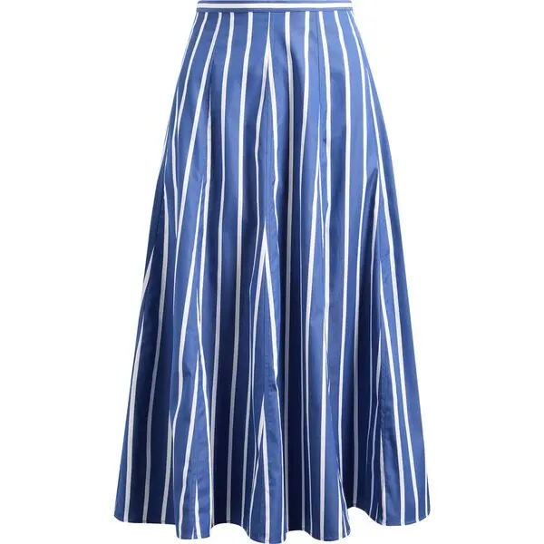 Madewell A-line Poplin Midi Skirt - Cool Navy