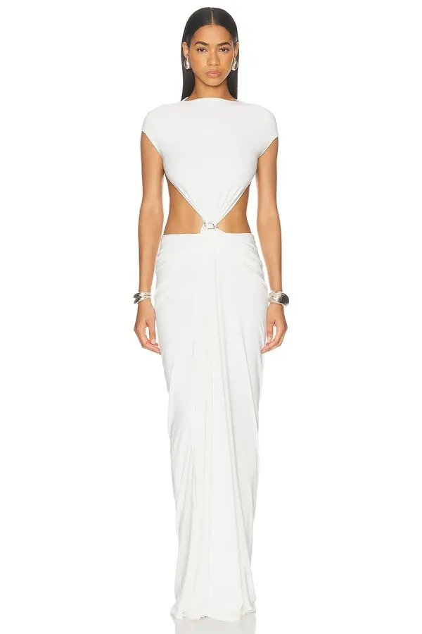 GRACE LING Relic Charms Belt Cinched Maxi Dress - White