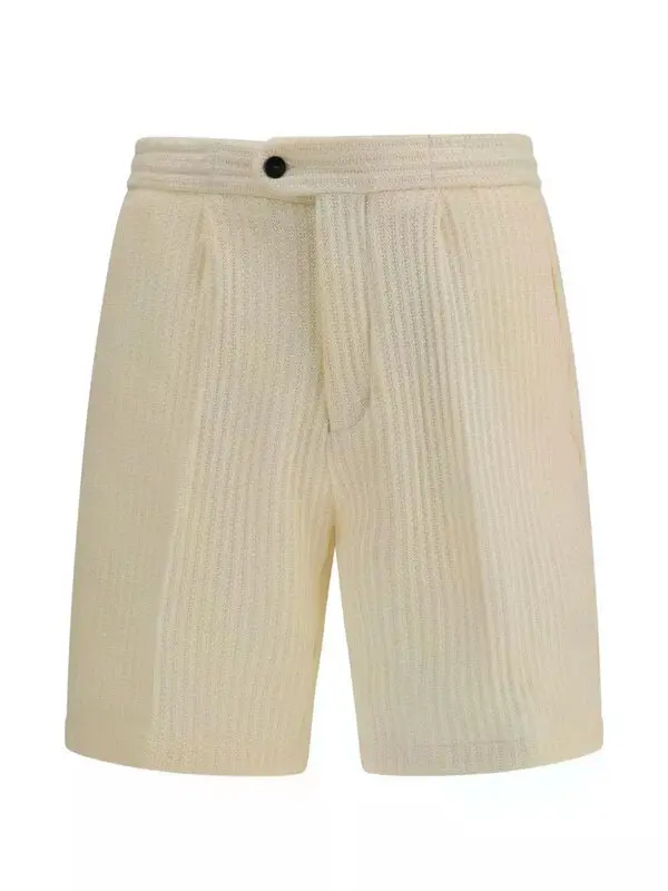 GERMANO 1952 Textured Pleated Shorts - Neutrals