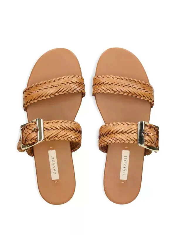 Casadei Woven Buckle-fastening Sandals - Brown