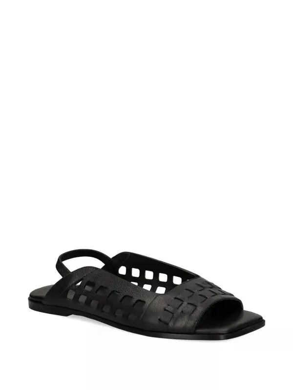 VIC MATIE Cut-out Leather Sandals - Black