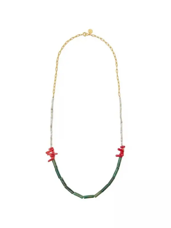 Undercover Beaded Chain Necklace - Gold