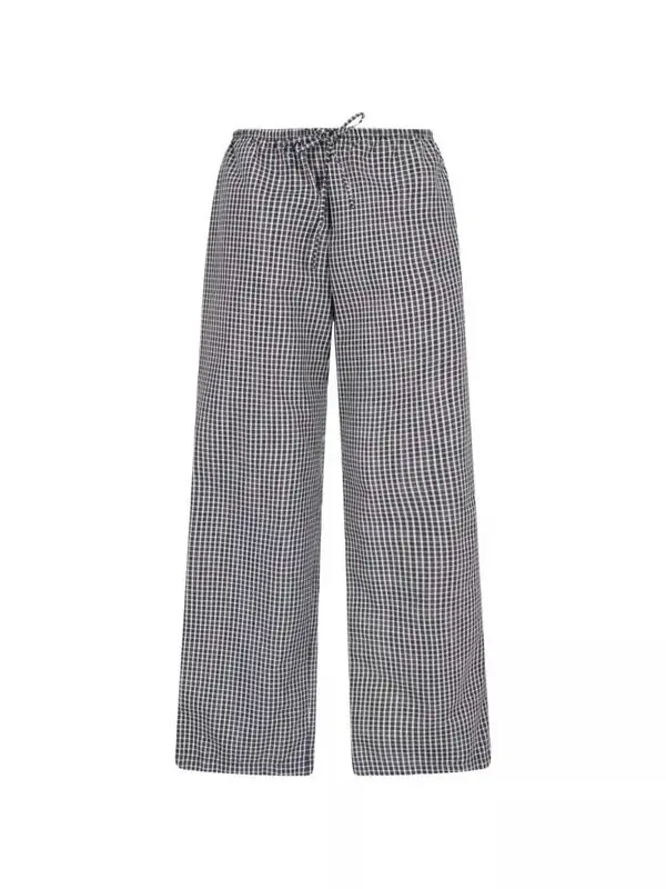 DUNST Check-pattern Trousers - Blue