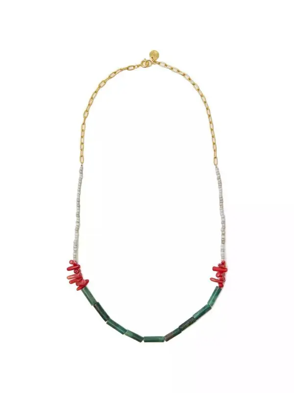 Undercover Beaded Chain Necklace - Gold