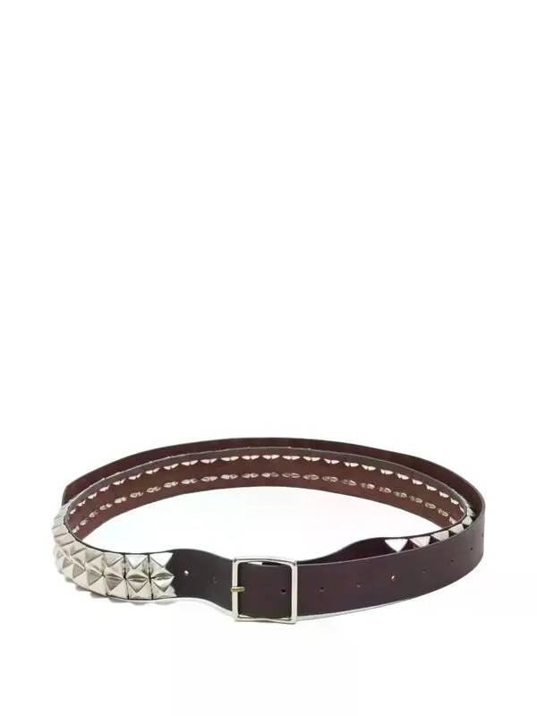 Undercover Studded Leather Belt - Brown
