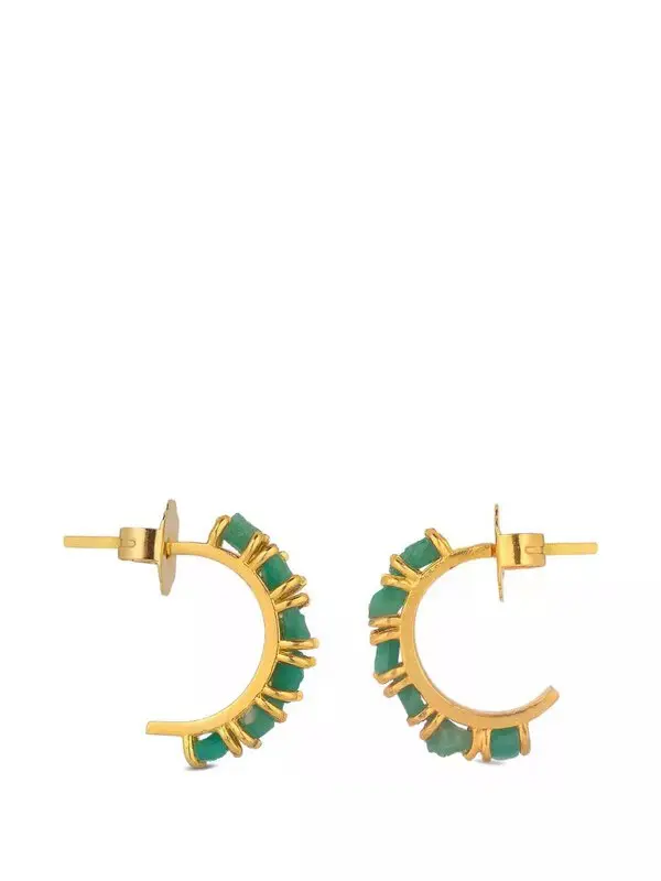 FENOMENA Tennis Hoops Emerald-embellished Earrings