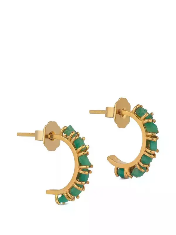 FENOMENA Tennis Hoops Emerald-embellished Earrings