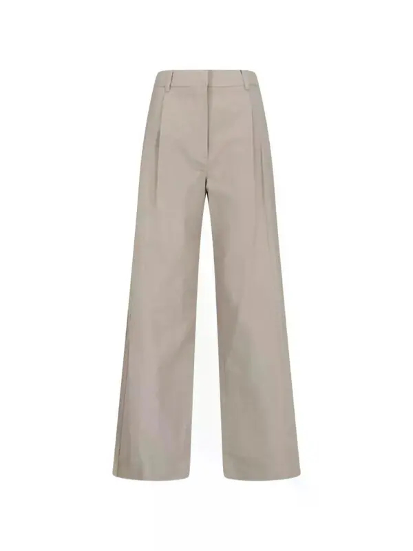 DUNST Pleated Wide-leg Trousers - Neutrals