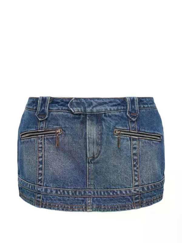 KENZIE KLAMBIE Panelled Mini Skirt With Zip Detail