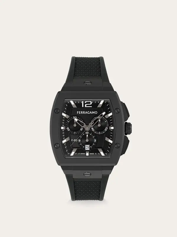 FERRAGAMO F-80 Tonneau Watch - Black