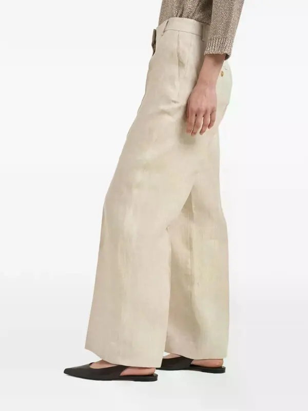 Max Mara Pressed-crease Wide-leg Trousers - Neutrals