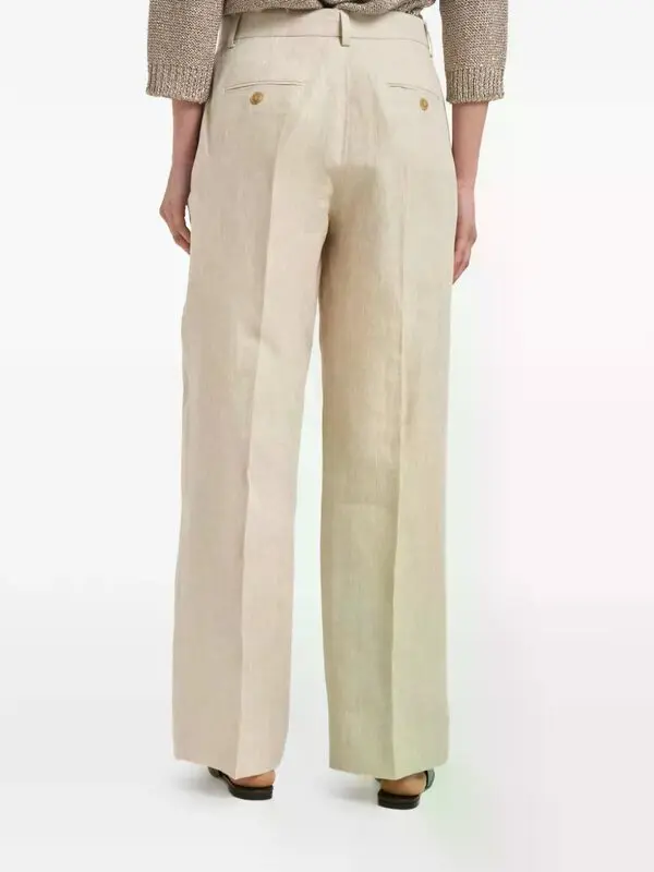Max Mara Pressed-crease Wide-leg Trousers - Neutrals