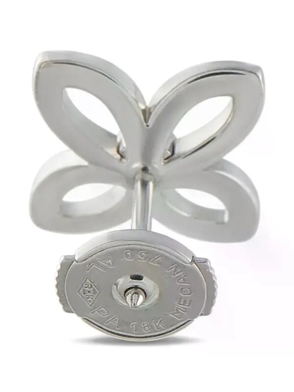 LOUIS VUITTON 18k White Gold Diamond Monogram Flower Earrings