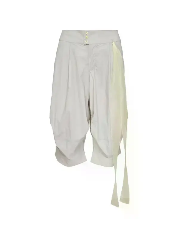 SULTRY VIRGIN Button Fastening Capri Shorts - Grey