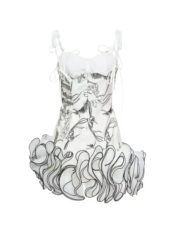 KENZIE KLAMBIE Floral-print Ruffled Mini Dress