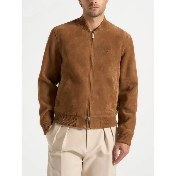 Manière De Voir Arsene Suede Bomber Jacket - Fawn