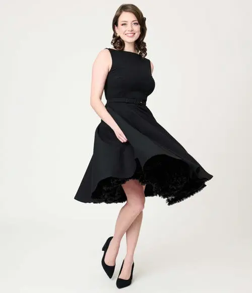 Unique Vintage Belted Devon Swing Dress