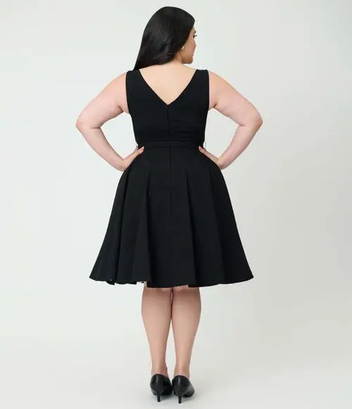 Unique Vintage Belted Devon Swing Dress