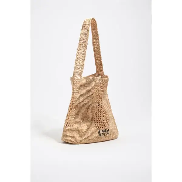 Bimba Y Lola Raffia Woven Shoulder Bag - Natural