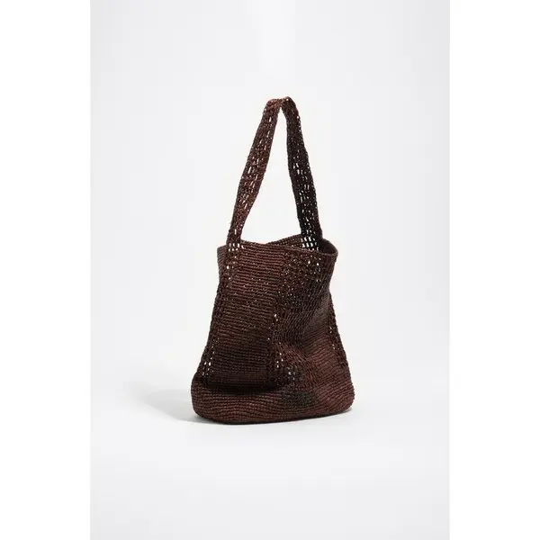 Bimba Y Lola Raffia Woven Shoulder Bag - Nut