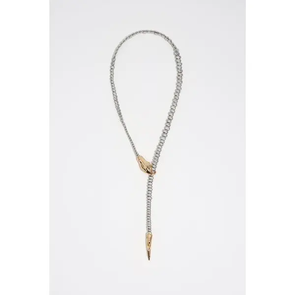 Bimba Y Lola Engraved Logo Metal Necklace - Silver