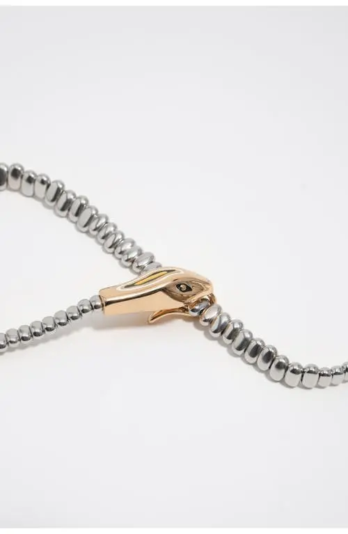 Bimba Y Lola Long Engraved Logo Metal Necklace