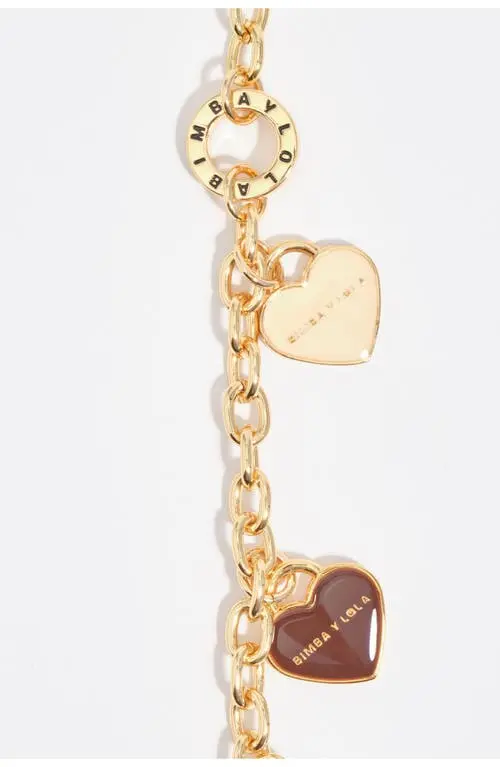 Bimba Y Lola Heart Logos Chain Necklace