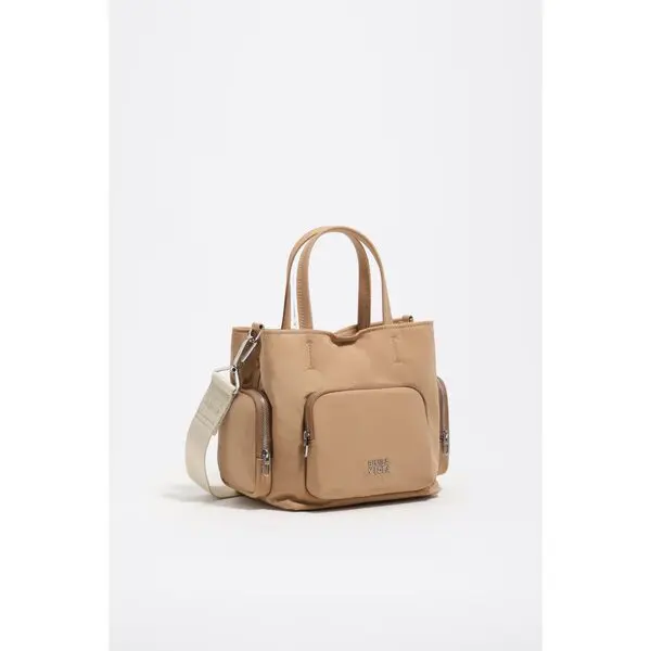 Bimba Y Lola Mini Nylon Pocket Bag - Camel