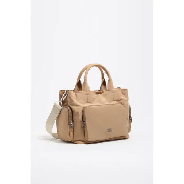 Bimba Y Lola Nylon Pocket Bag - Camel