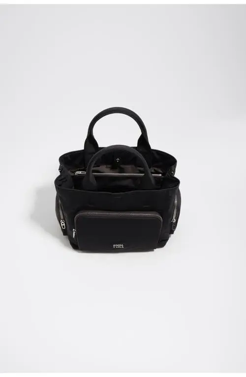 Bimba Y Lola Nylon Pocket Bag With Leather Details - Graphite