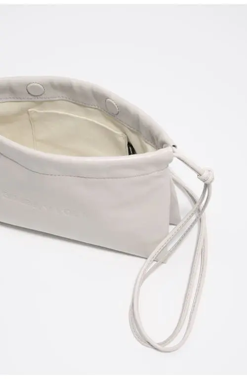 Bimba Y Lola Leather Mini Pouch Bag - Ivory