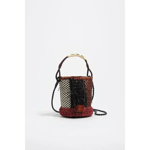 Bimba Y Lola Woven Leather Mini Bag - Red