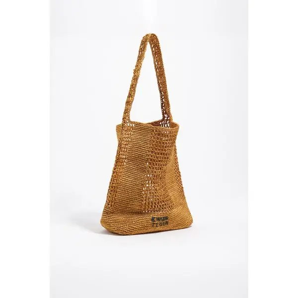 Bimba Y Lola Raffia Shoulder Bag - Gold