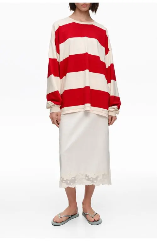 Bimba Y Lola Cotton Lace Midi Skirt