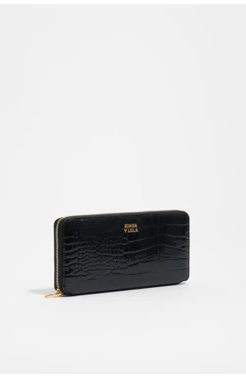 Bimba Y Lola Embossed Leather Wallet - Black