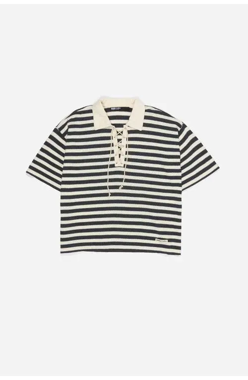 Bimba Y Lola Cotton T-shirt With Corset Detail - Green