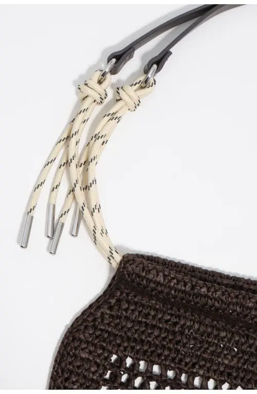 Bimba Y Lola Raffia Shoulder Bag - Chocolate
