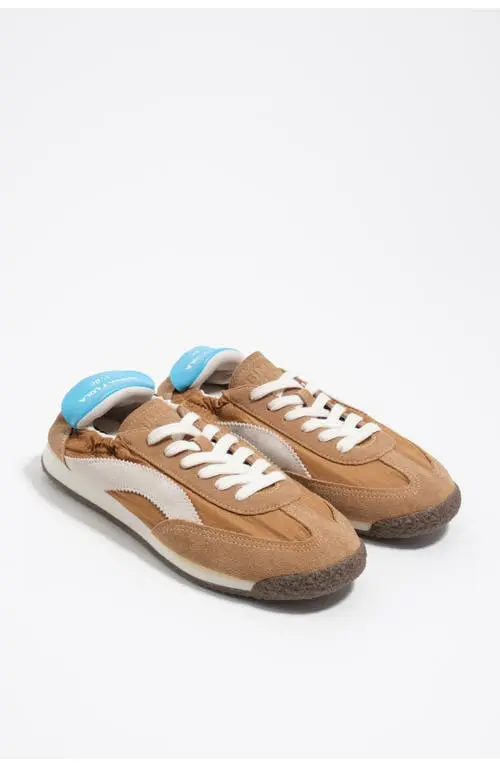 Bimba Y Lola Suede And Nylon Elastic Sneakers - Honey