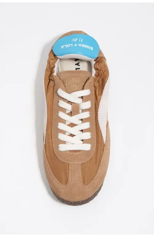Bimba Y Lola Suede And Nylon Elastic Sneakers - Honey