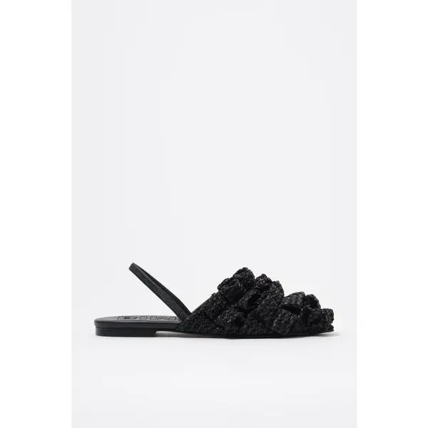 Bimba Y Lola Raffia Slingback Ballerina Flats