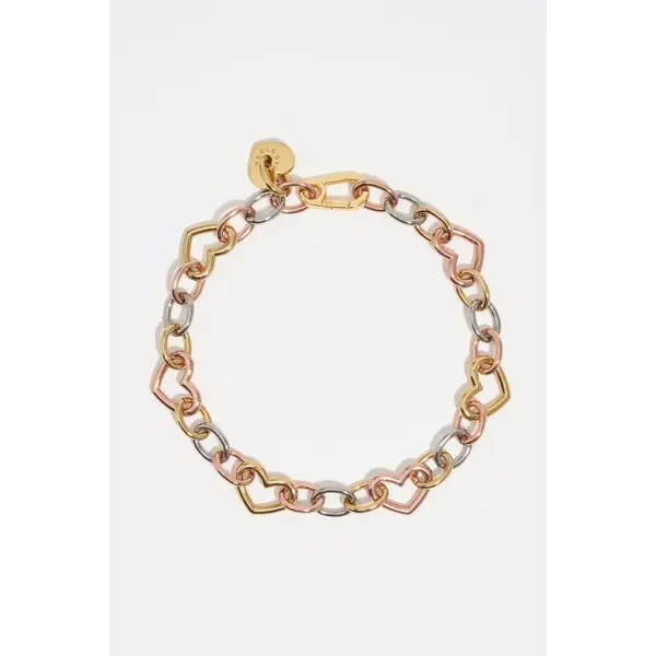 Bimba Y Lola Heart Logo Metal Chain Necklace - Multigold