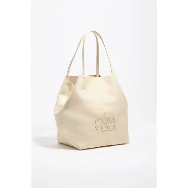 Bimba Y Lola Large Structured Shoulder Bag - Ivory
