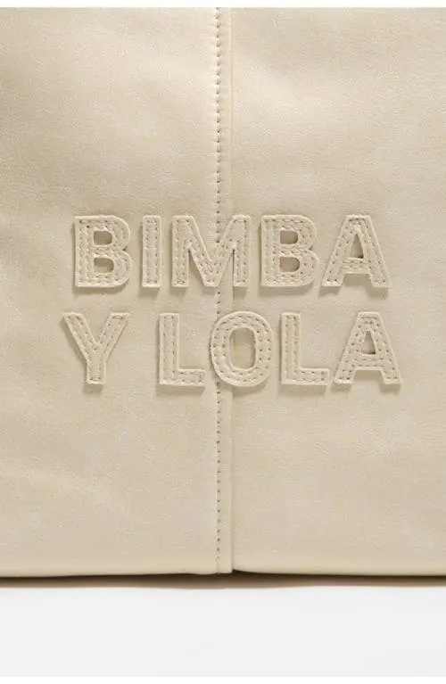 Bimba Y Lola Large Leather Shoulder Bag With Silver Hardware