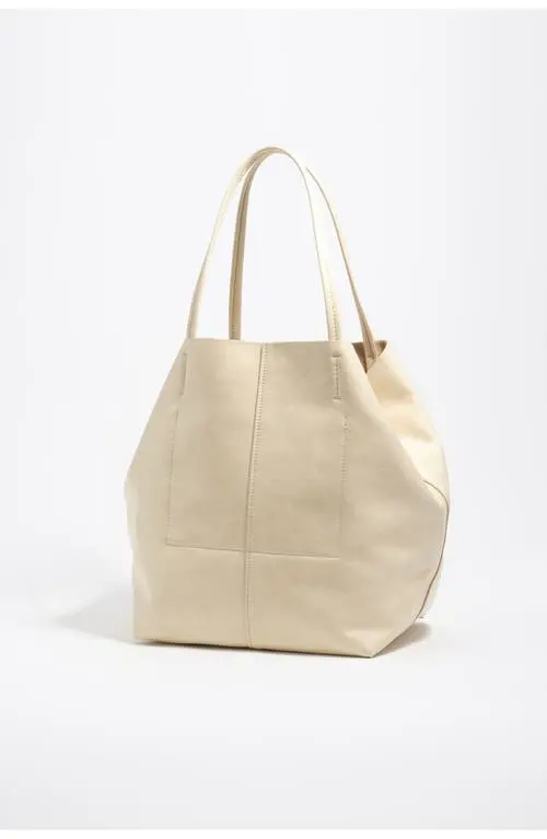 Bimba Y Lola Large Leather Shoulder Bag With Silver Hardware